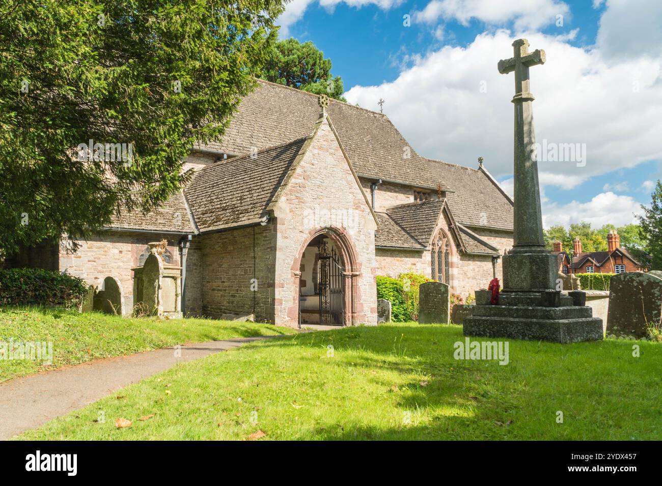 Western aspect with porch of St Mary Magdalene Church Eardisley ...