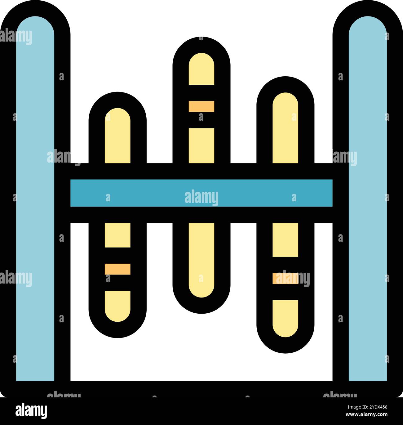 Colorful icon of test tubes in a rack, representing laboratory analysis ...