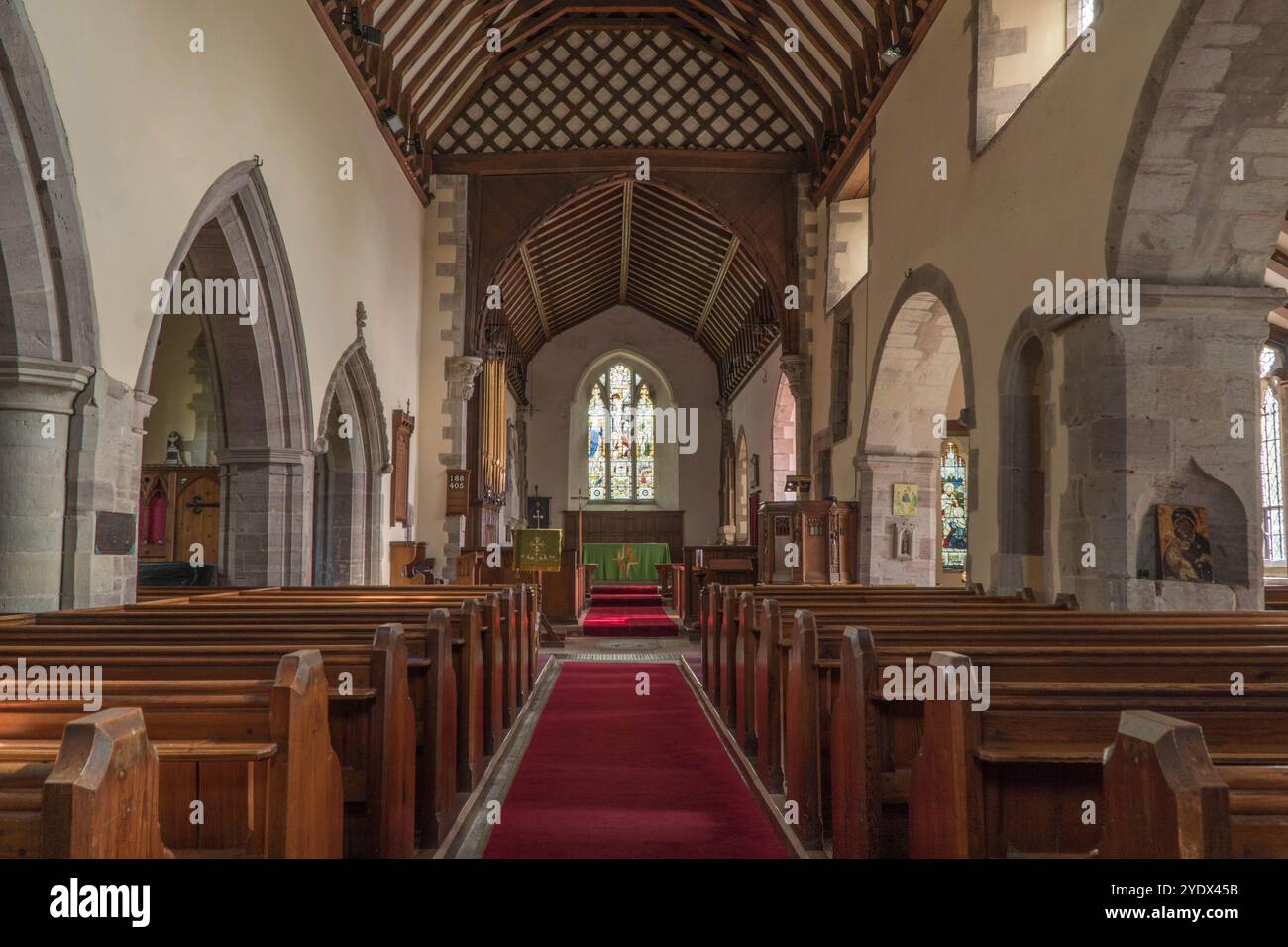Nave and Alter St Mary Magdalene Church Eardisley Herefordshire England ...