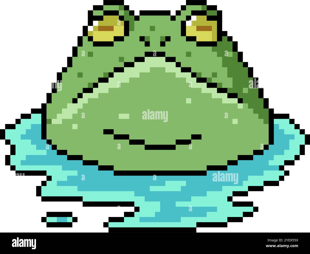pixel art of frog swim pond isolated background Stock Vector Image ...