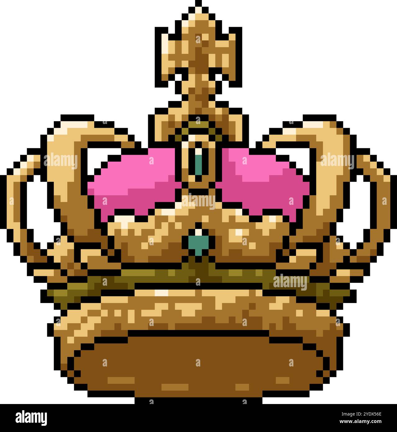 pixel art of pink coronet decoration isolated background Stock Vector ...