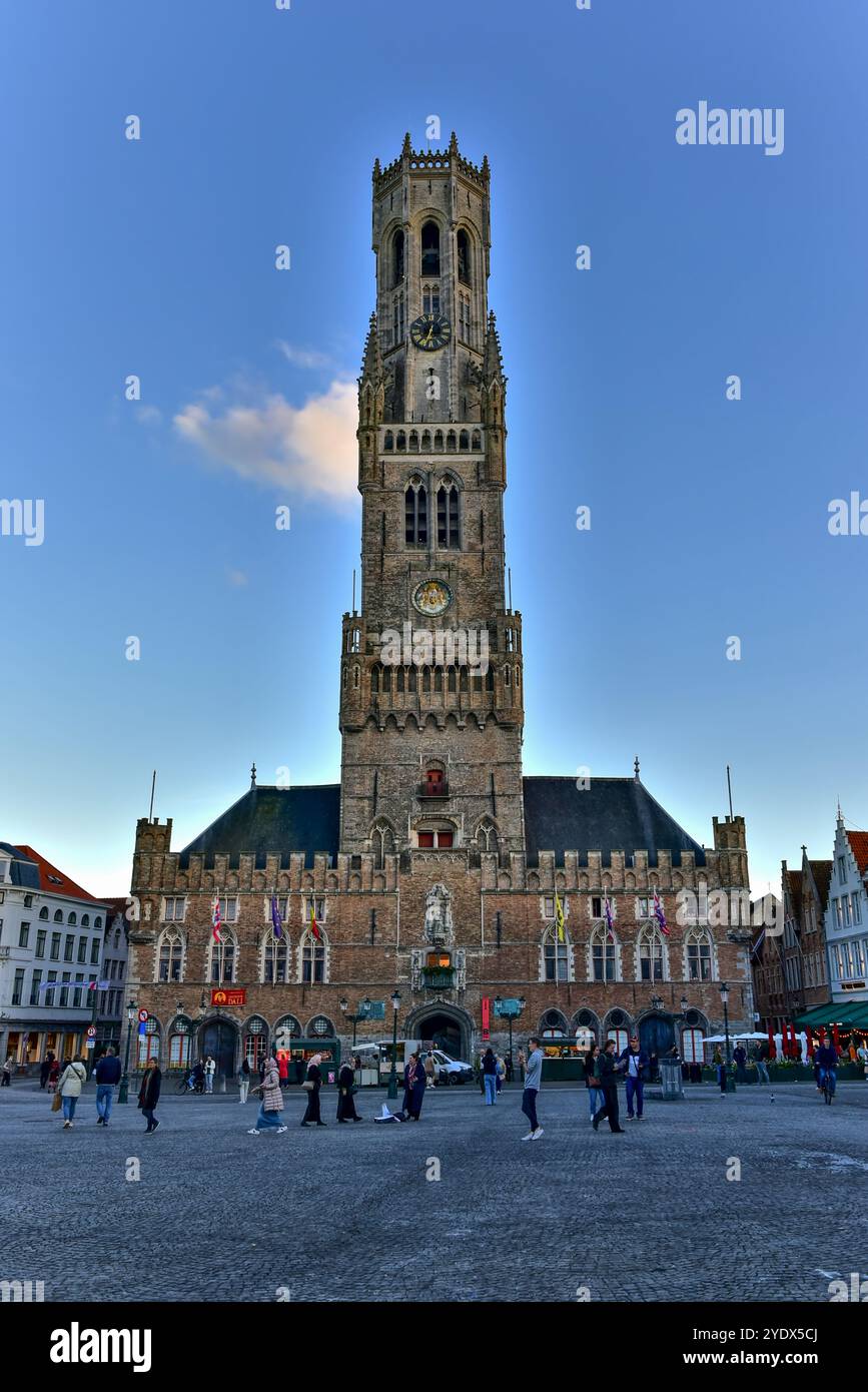 Belfry in Grand Place in Bruges, Belgium Stock Photo - Alamy