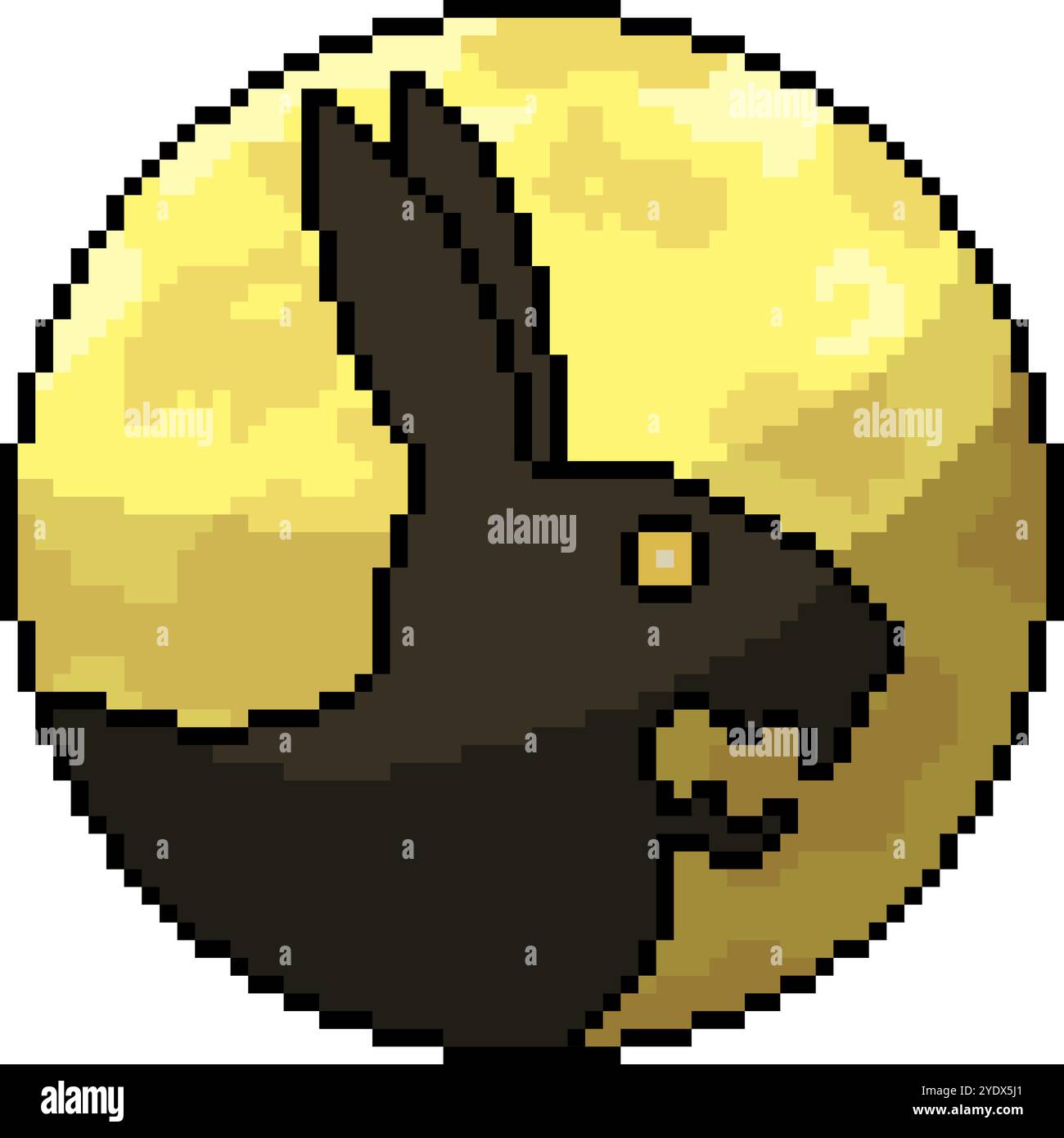 pixel art of rabbit on moon isolated background Stock Vector Image ...