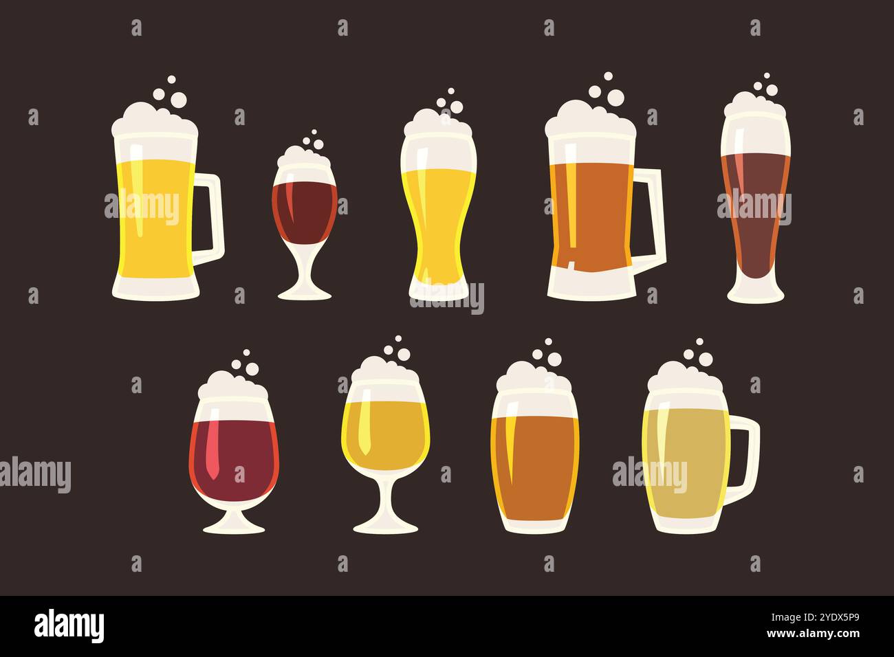 Glasses light beer wheat Stock Vector Images - Alamy