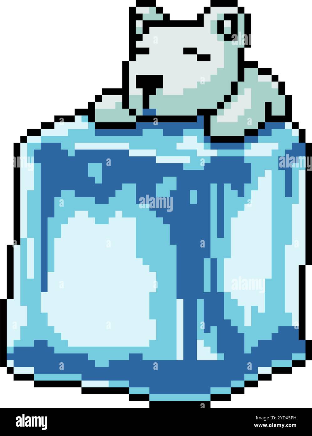 pixel art of ice cube polar bear isolated background Stock Vector Image ...