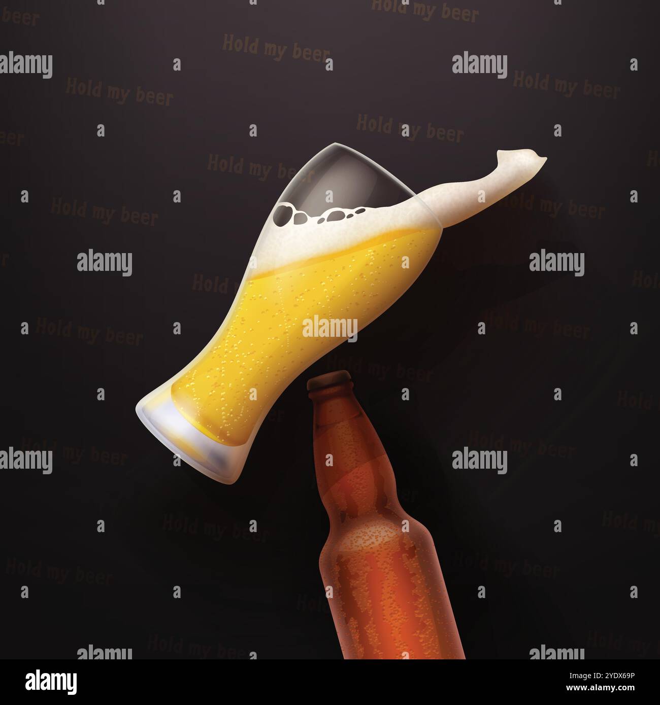 Shadow glass beer on Stock Vector Images - Alamy