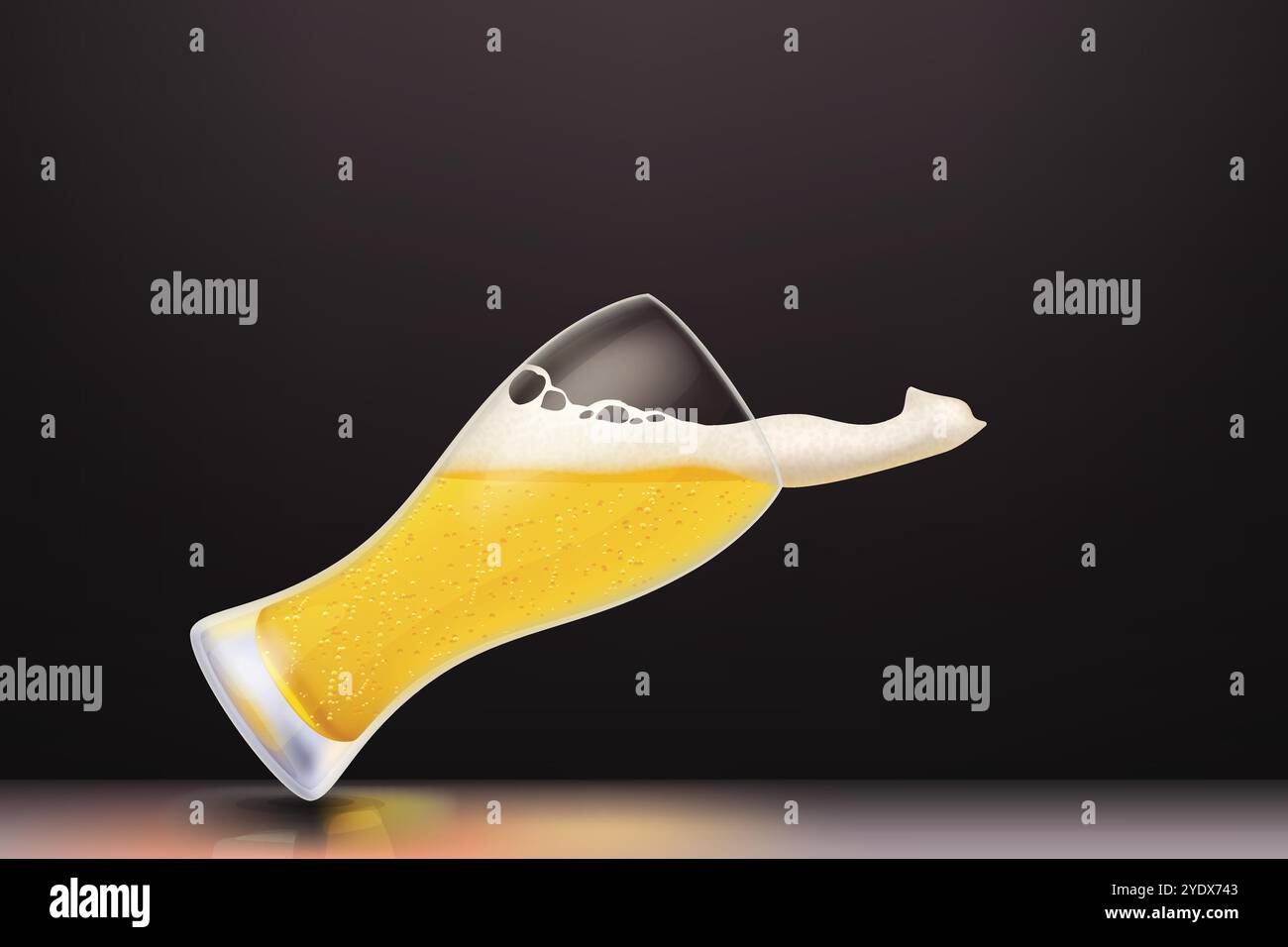 tilt beer glass lager on dark back Stock Vector Image & Art - Alamy