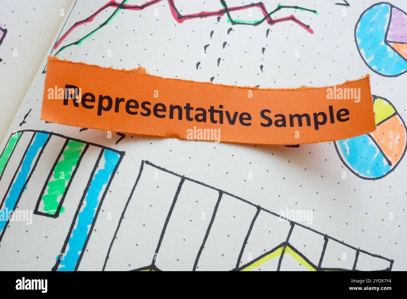 Charts and representative sample label symbolizing data analysis Stock ...