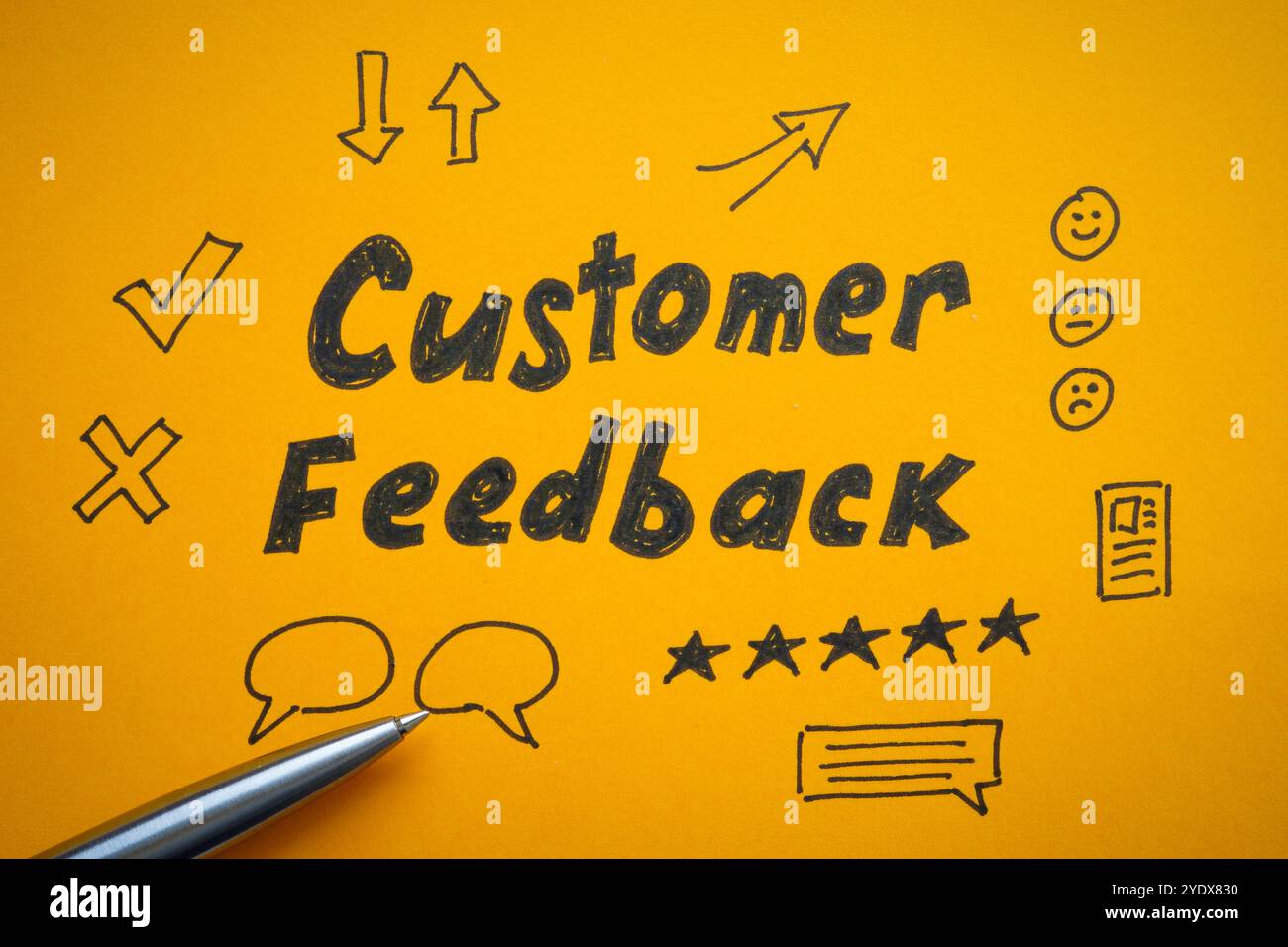 Customer feedback with notes or user insights Stock Photo - Alamy