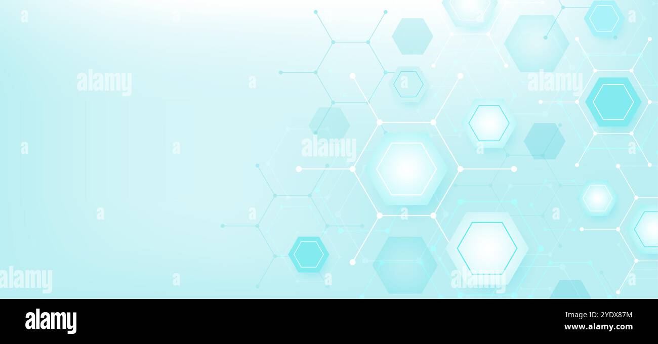 Health care abstract background with lines, dots and hexagons. Medical ...