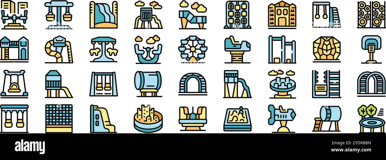 Playground icons depict various play structures, offering a visual ...