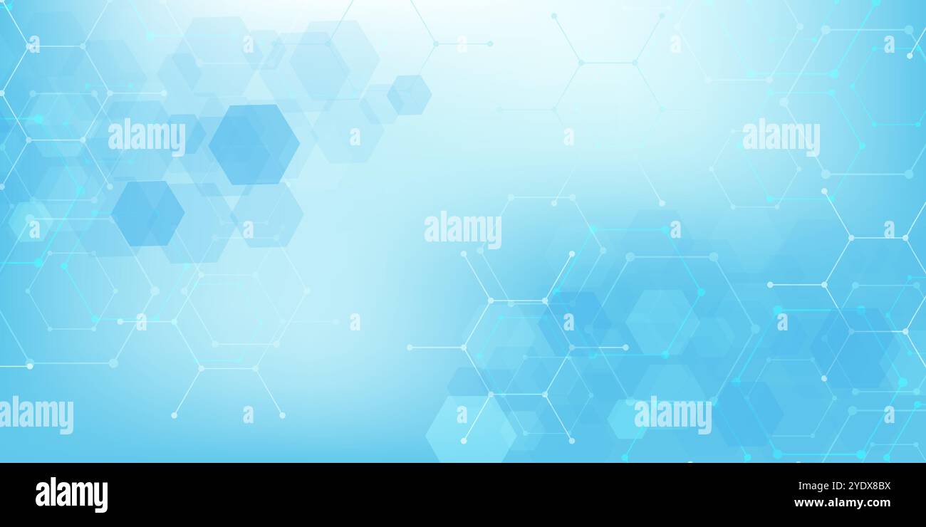 Modern health care abstract background with lines, dots and hexagons ...