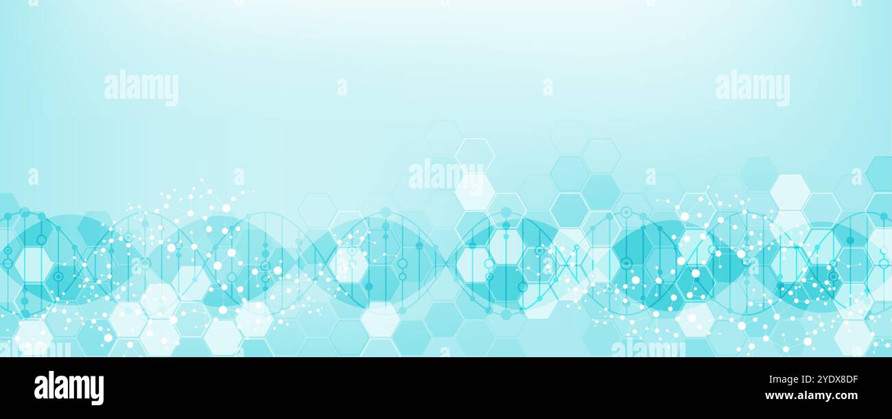 Structure molecule DNA, atom, neurons. Science concept amino acid ...