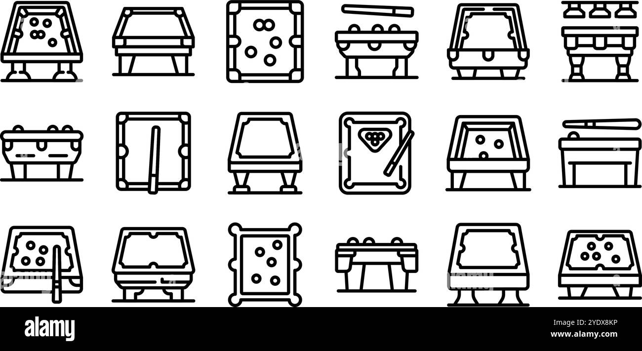 Snooker table from above Cut Out Stock Images & Pictures - Alamy