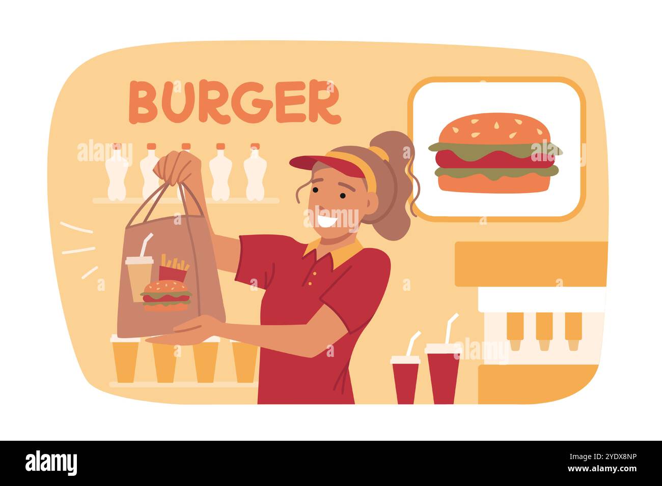 Woman eating sandwich in cafe Cut Out Stock Images & Pictures - Alamy