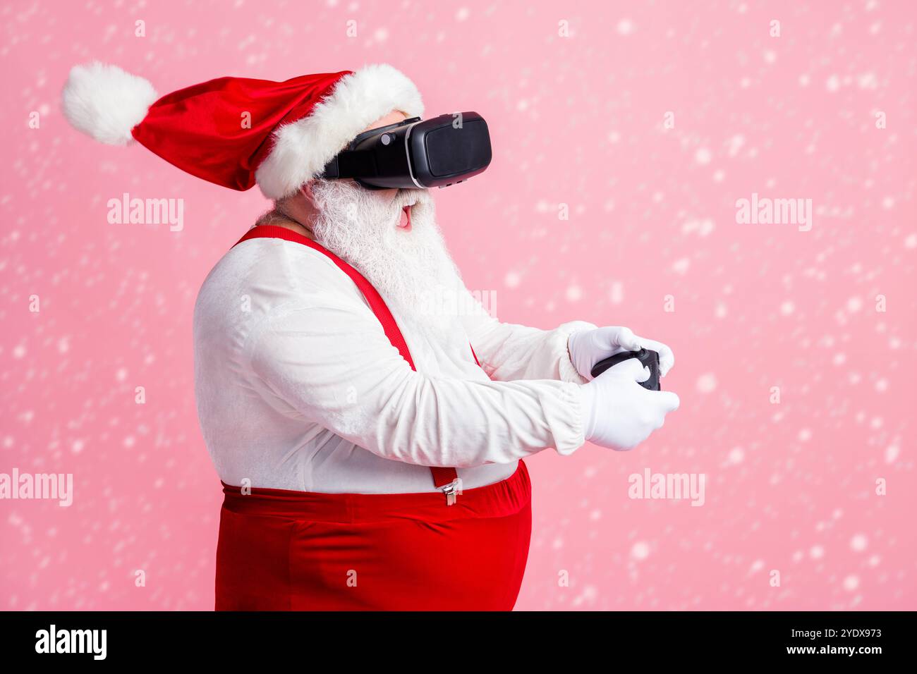 Profile side view portrait of his he addicted bearded fat overweight ...