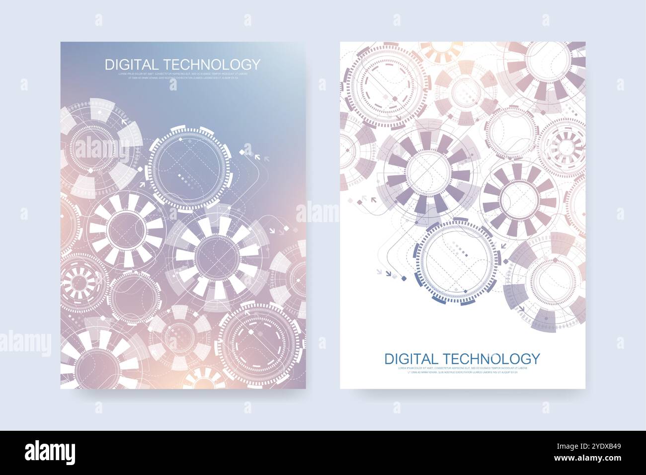Abstract digital technology cover template design for a report and ...