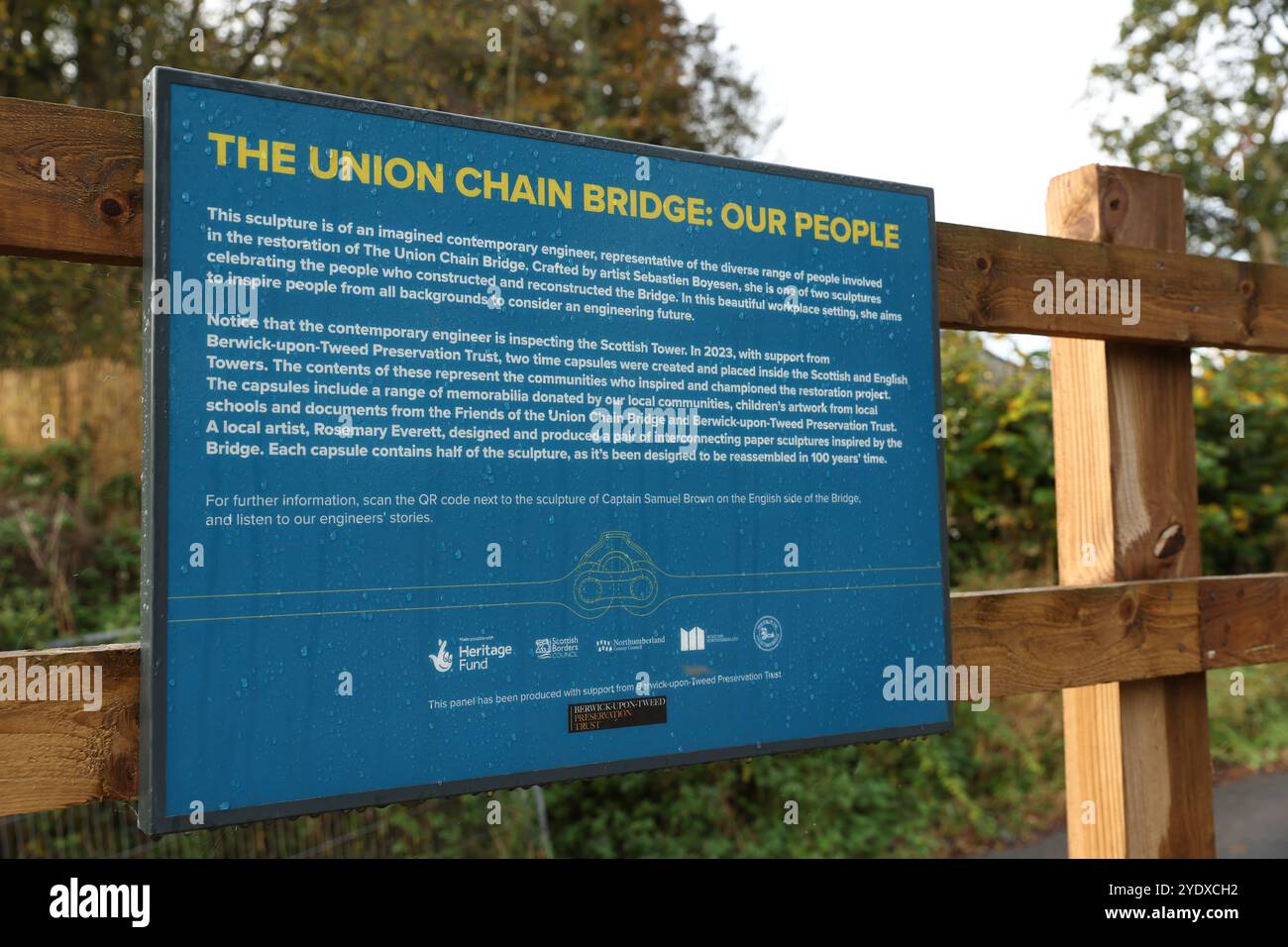 Award winning Union Chain Bridge connecting England and Scotland Stock ...