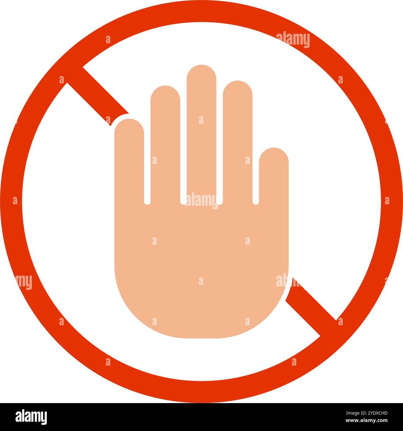 Flat design stop hand icon. Prohibition and restrictions. Editable ...
