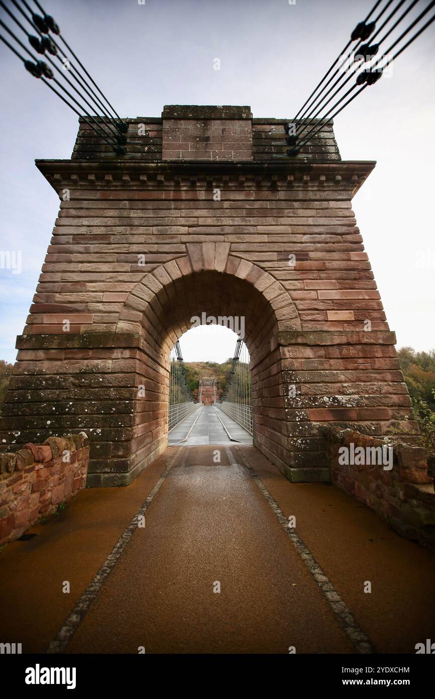 Award winning Union Chain Bridge connecting England and Scotland Stock ...