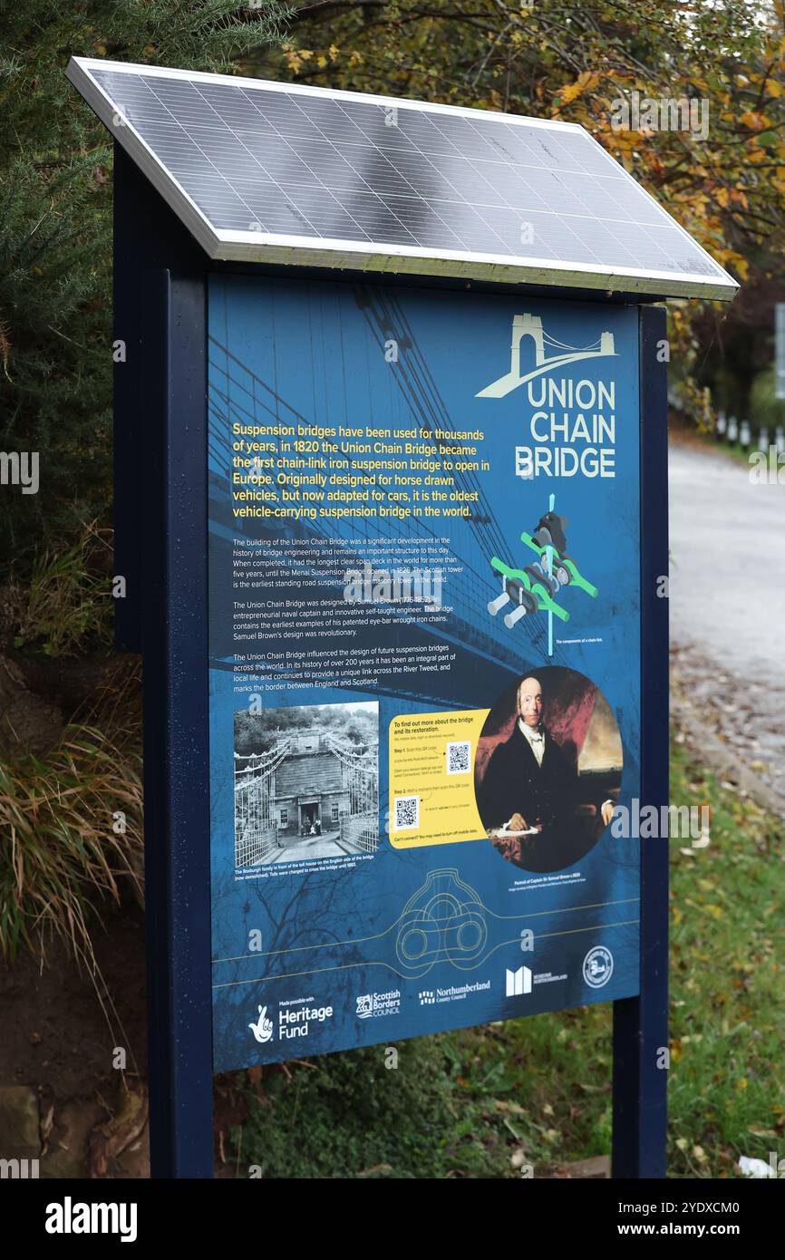 Award winning Union Chain Bridge connecting England and Scotland Stock ...