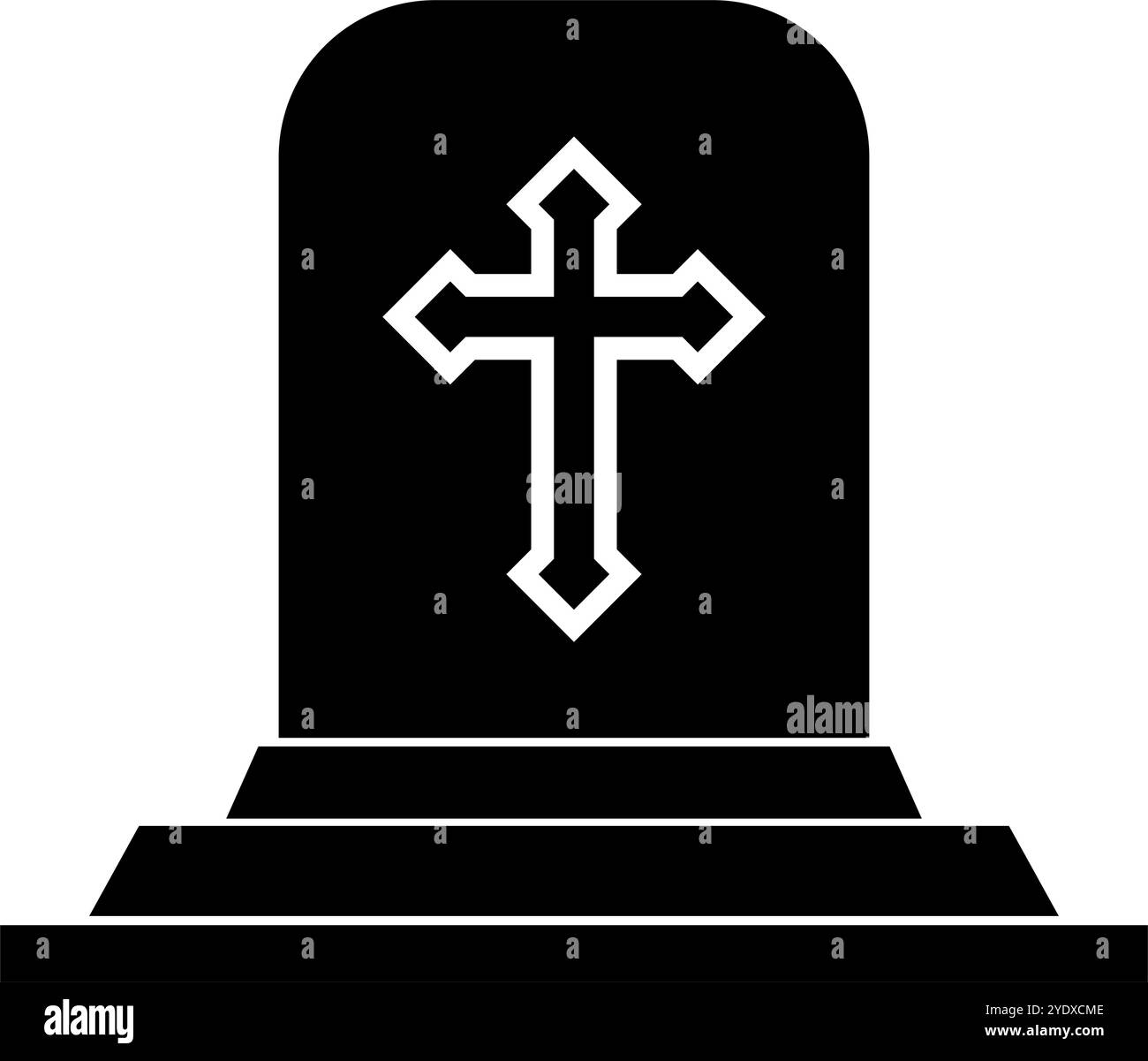 Christian cross engraved tomb. Editable vector Stock Vector Image & Art - Alamy