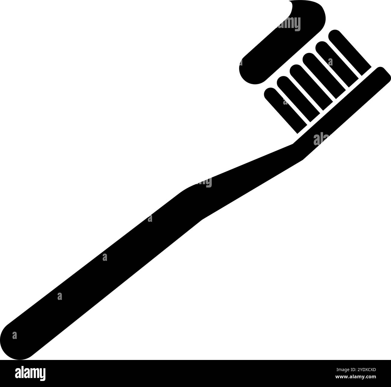 Toothbrush and toothpaste silhouette icon. Editable vector Stock Vector ...