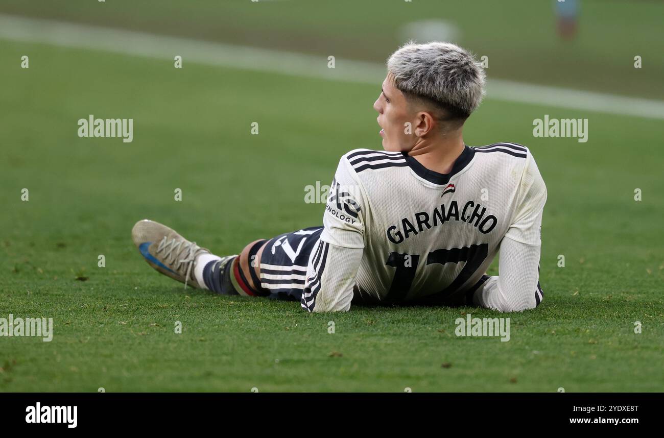 Manchester United's Alejandro Garnacho looks dejected after the match ...