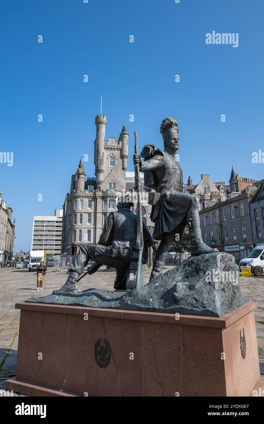 Gordon Highlanders Memorial, Castlegate, Aberdeen, Scotland, UK Stock ...