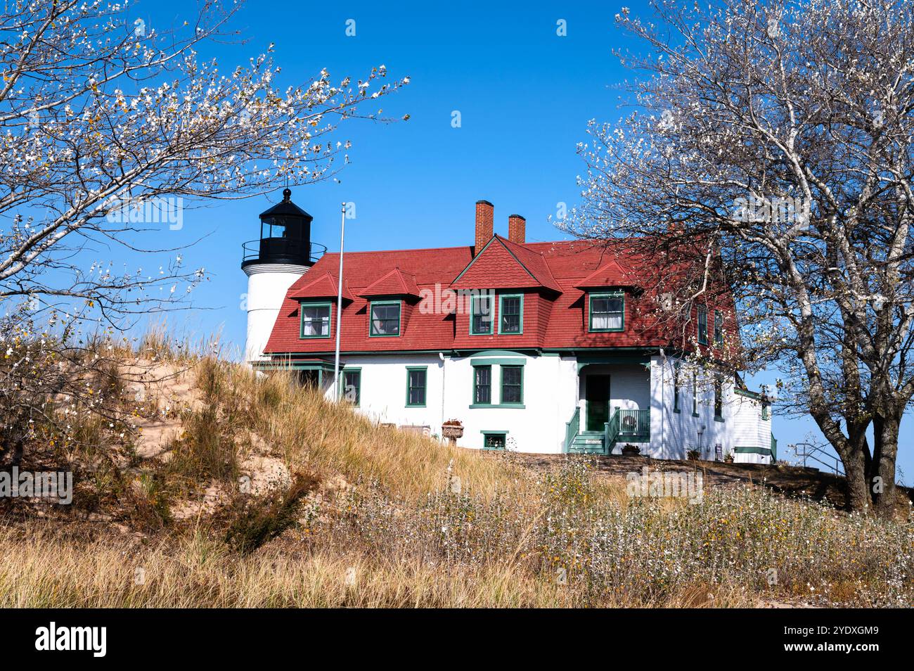 Point Betsie Lighthouse in autumn Stock Photo - Alamy