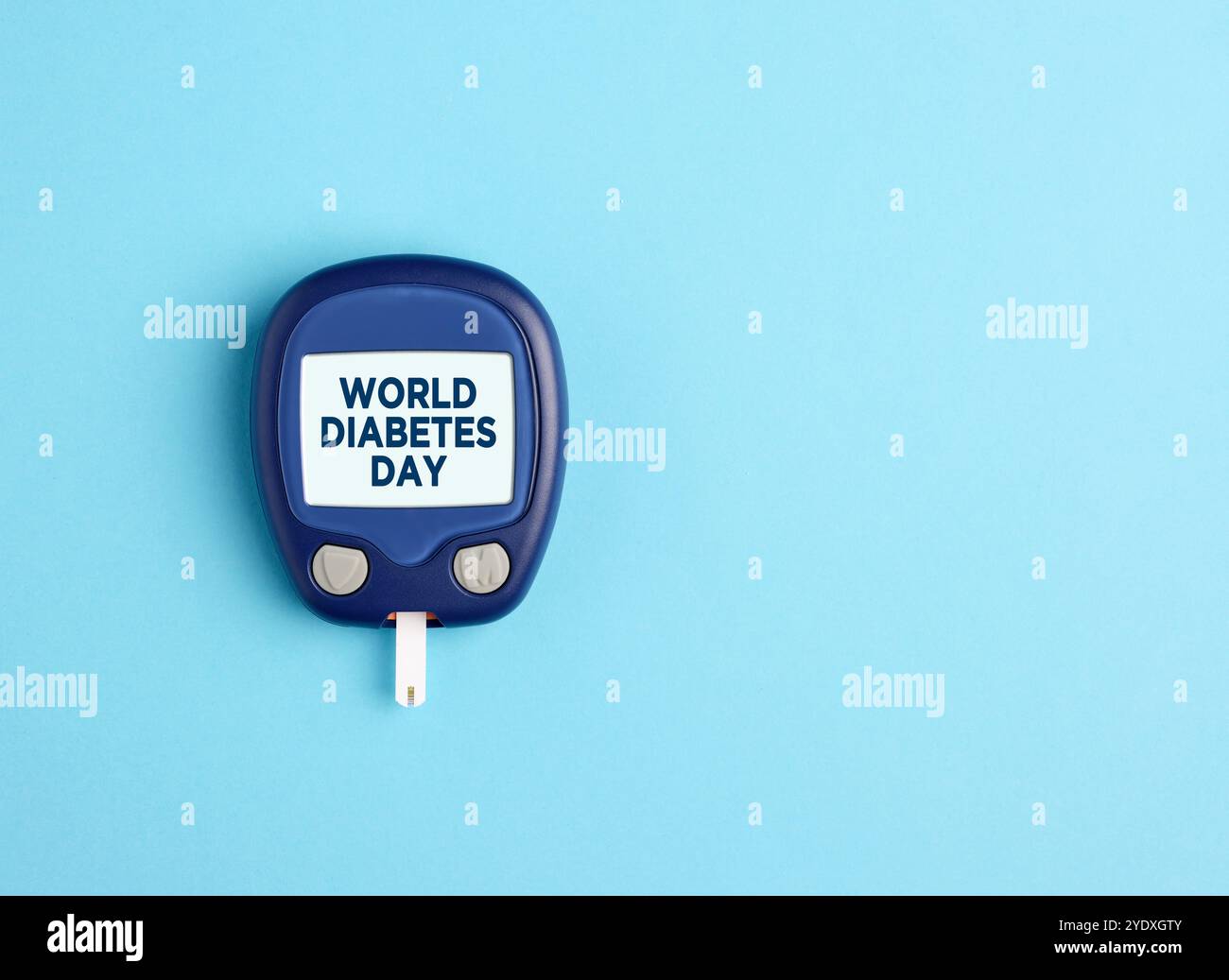 Health care and diabetes concept. Glucometer with world diabetes day ...