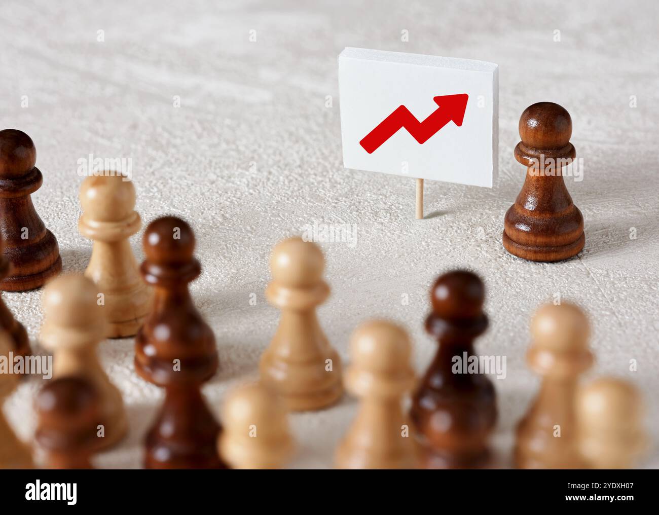 Business growth, profitability, increasing market share. Chess pawn ...