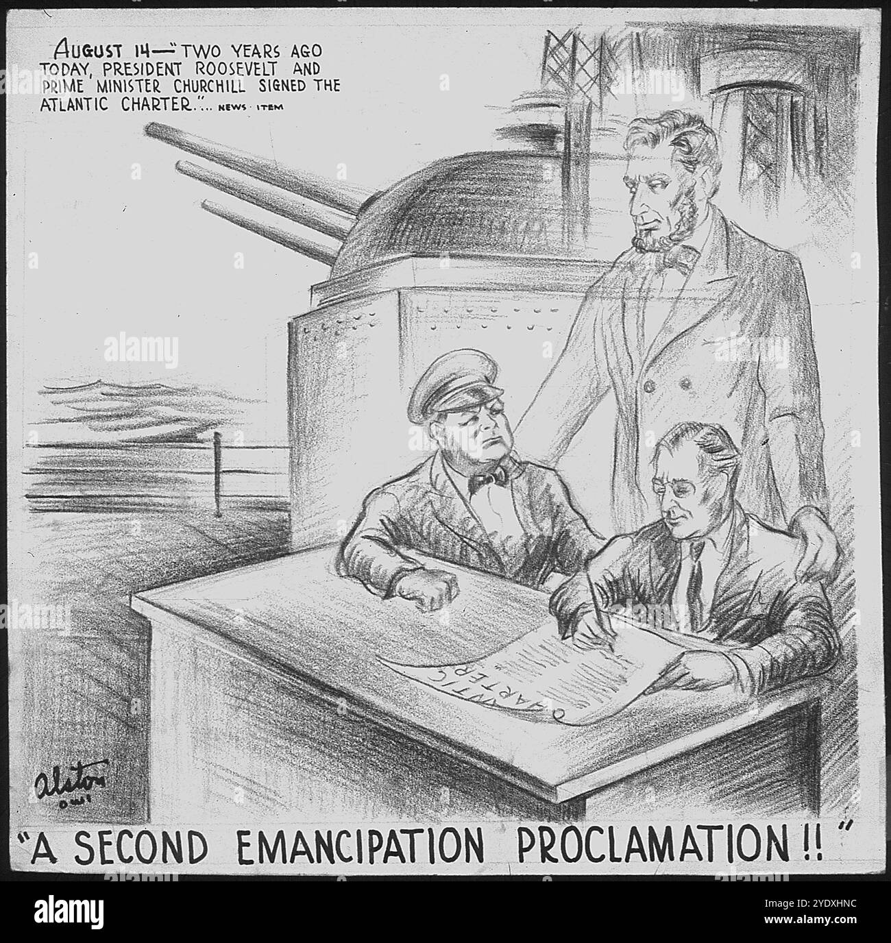The signing of the Atlantic Charter - with caption. Charles Henry ...