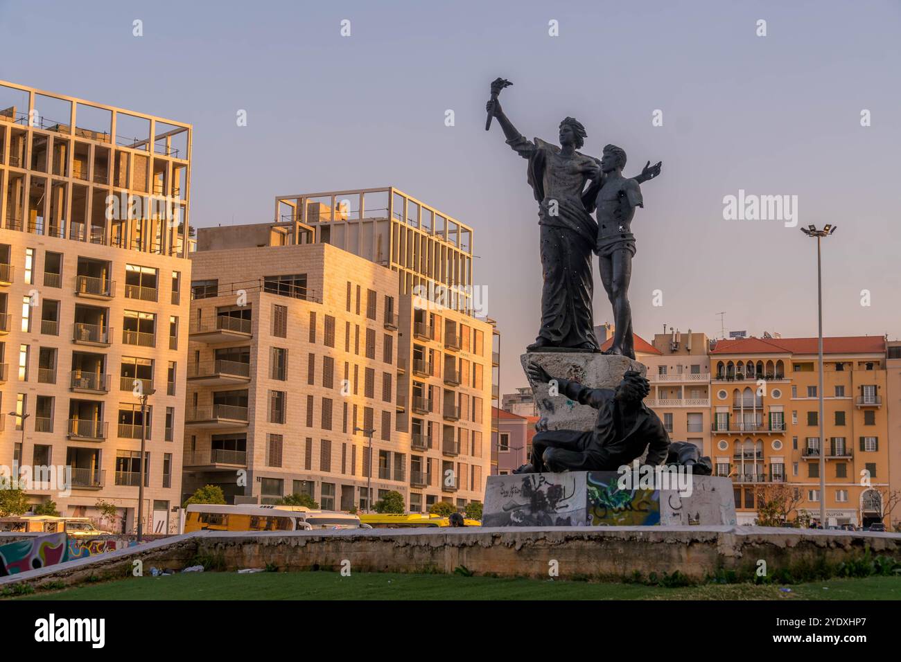 The Lebanese monument at Martyrs' Square of Beirut, a historic landmark ...