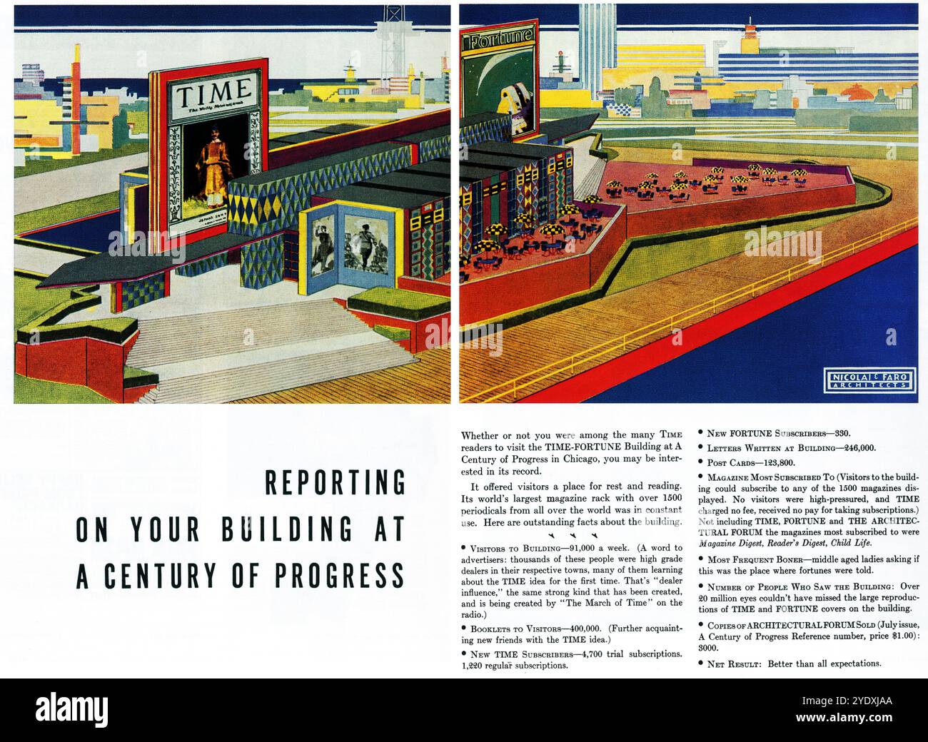 1933 Time-Fortune building at A Century of Progress in Chicago, Time ...