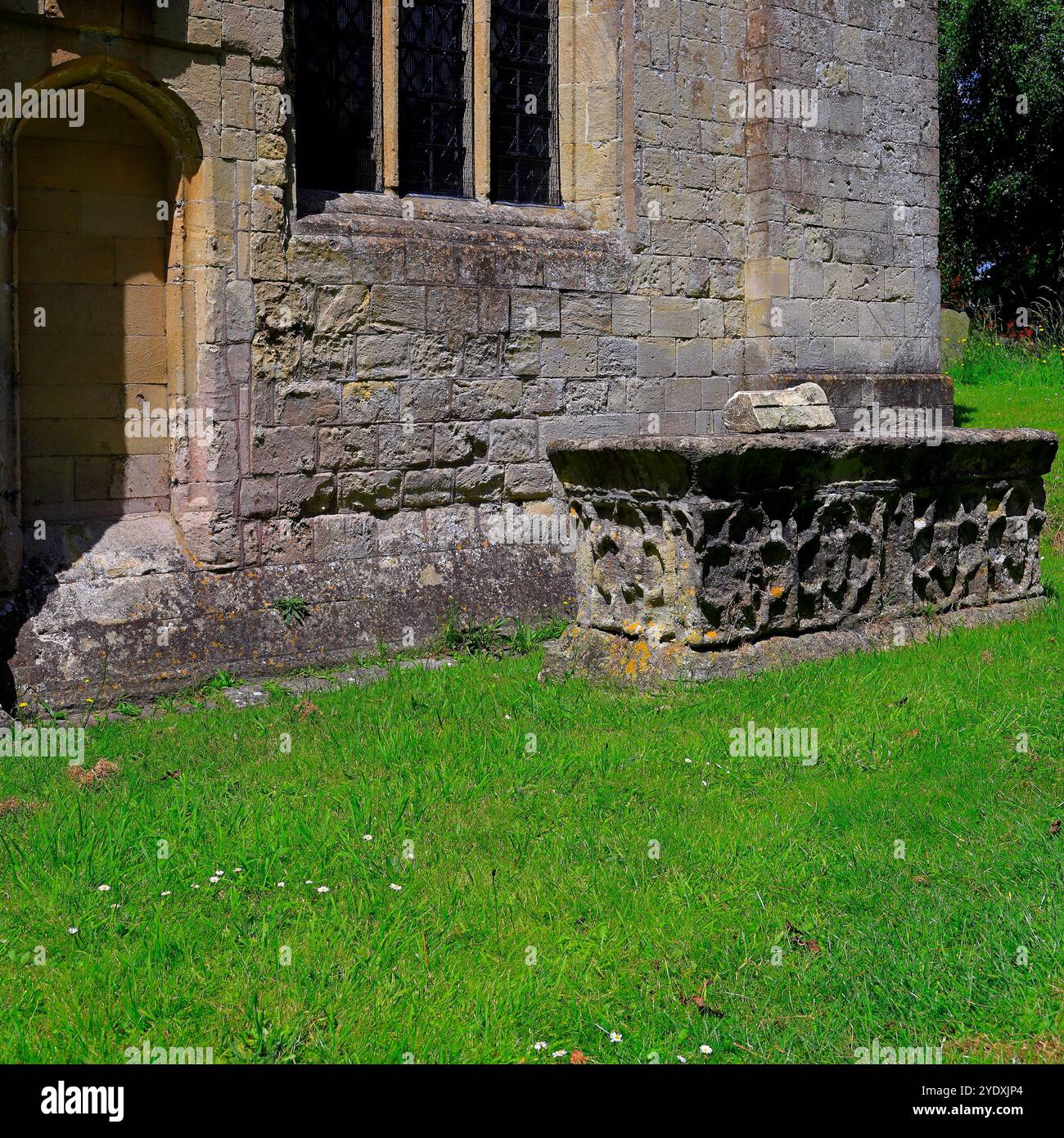 Old stone tomb St Mary's church grounds, Devizes, Wiltshire, England UK ...