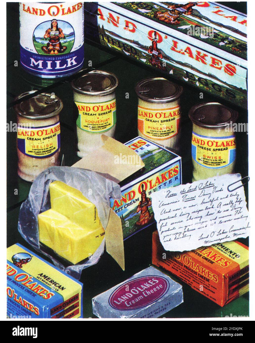 19935 Land O'Lakes butter, spread, cream cheese ad Stock Photo - Alamy