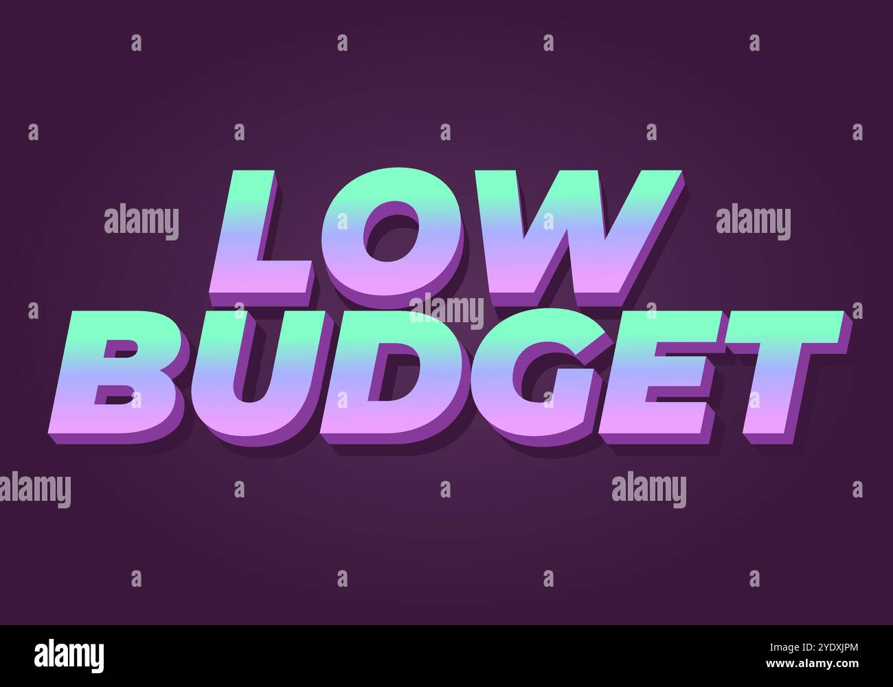 Low budget. text effect design in 3D style with good colors Stock ...