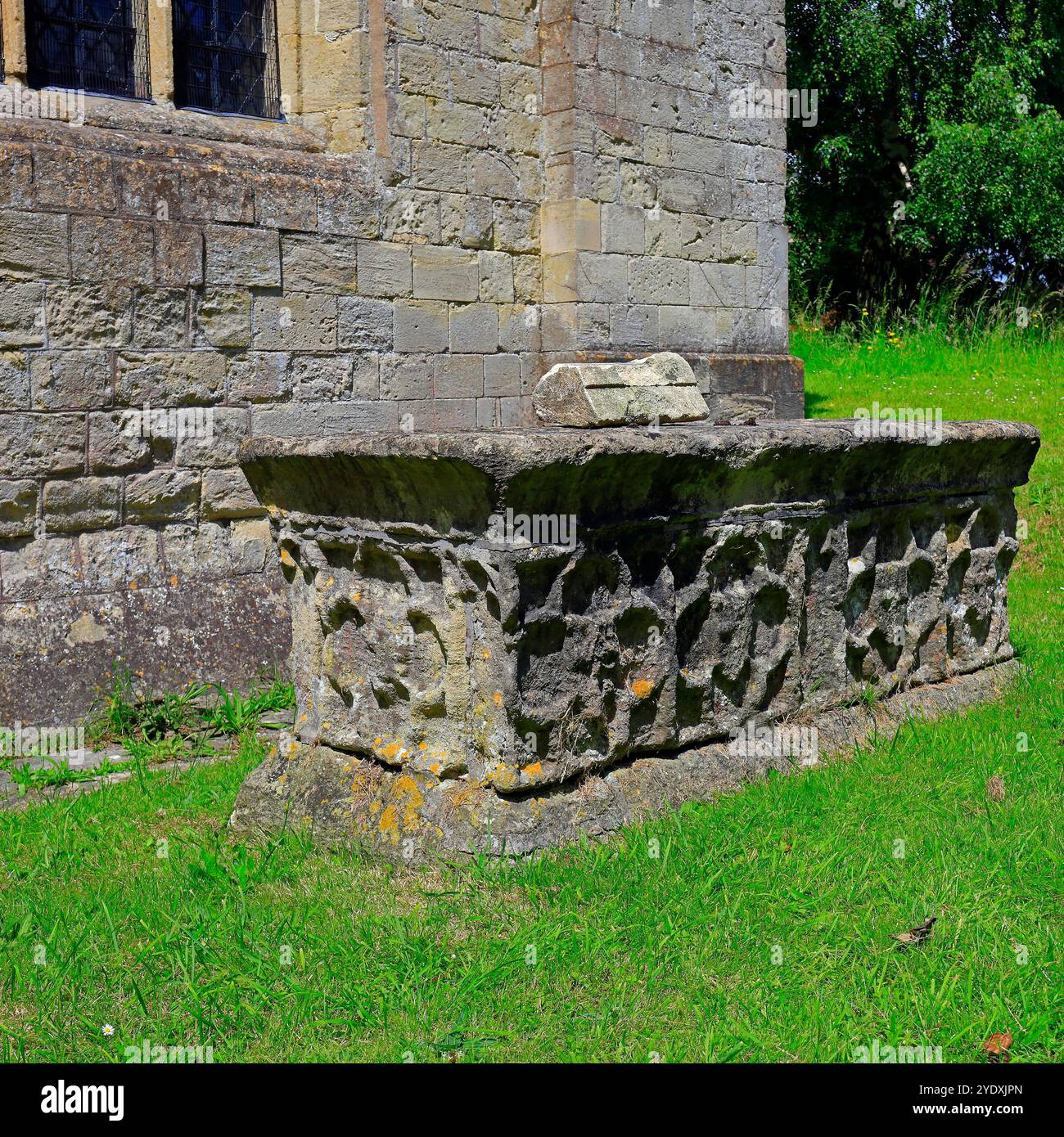 Old stone tomb St Mary's church grounds, Devizes, Wiltshire, England UK ...