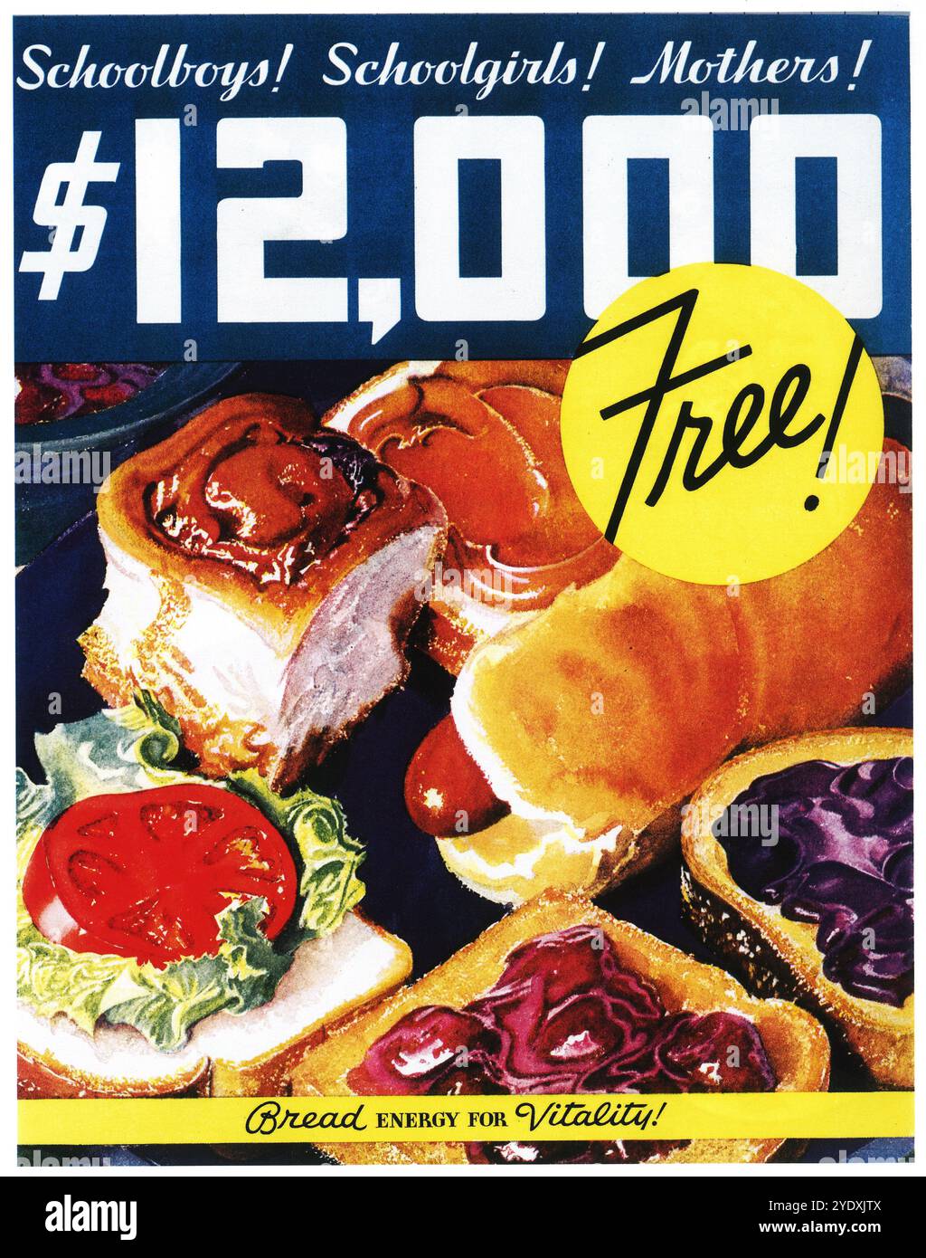 1934 Bread poster - "Bread energy for vitality Stock Photo - Alamy