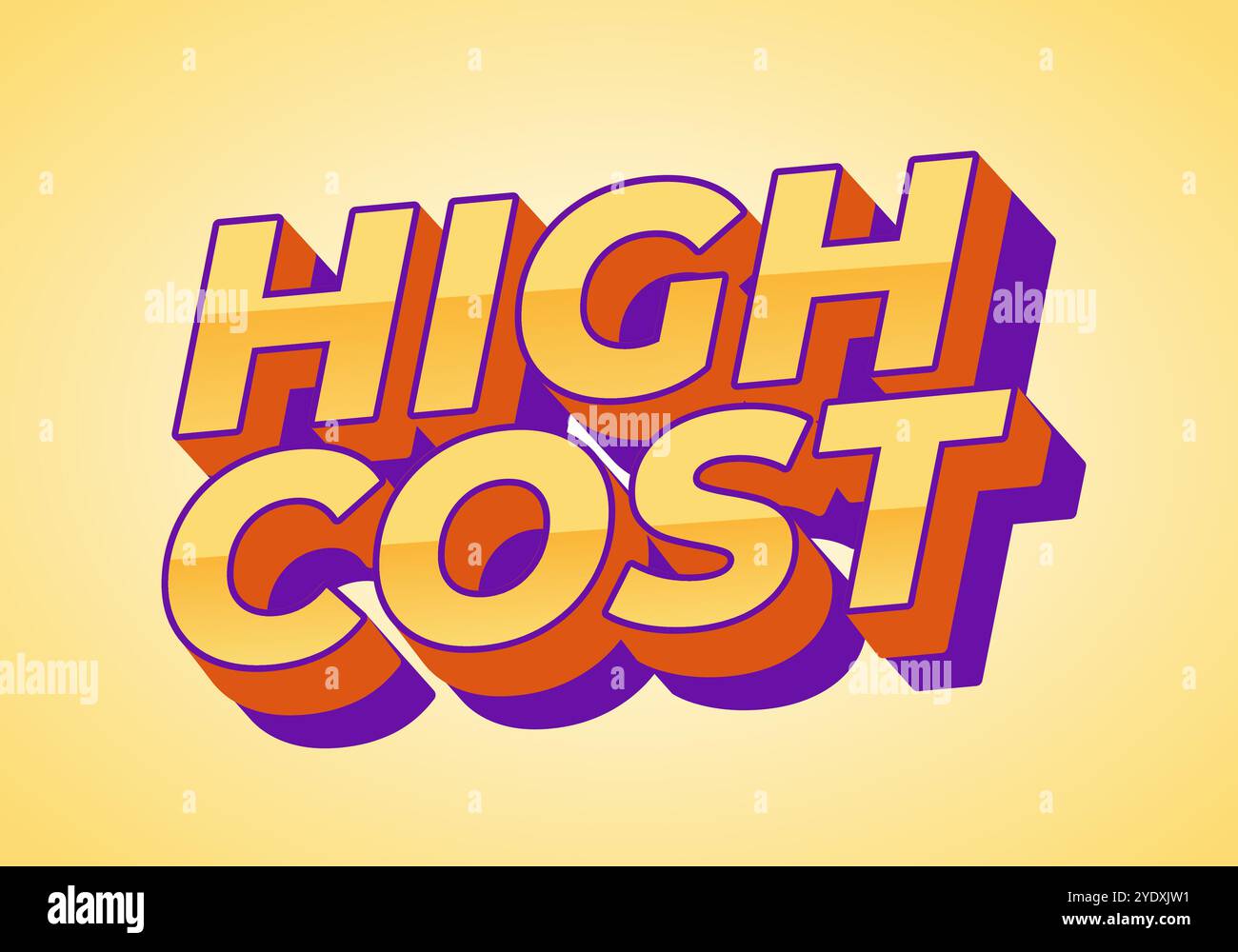 High cost. text effect design for promotional ads in 3D style Stock ...