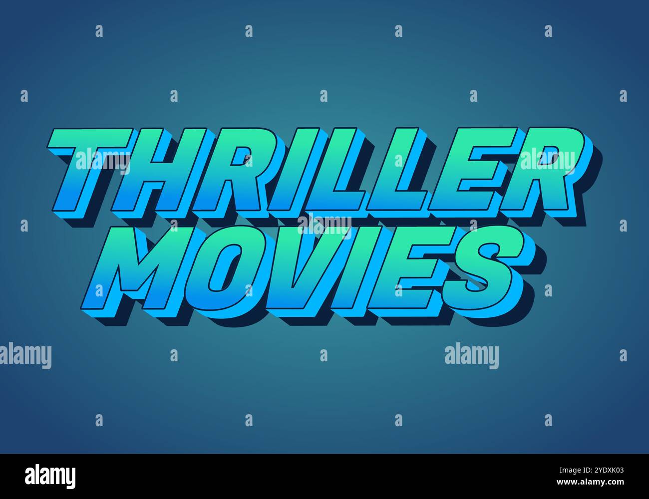 Thriller movies. Text effect design in modern colors and 3D style Stock ...