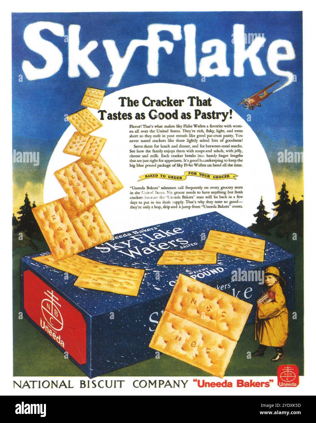 1934 Skyflake Cracker National Biscuit Company Ad Stock Photo - Alamy