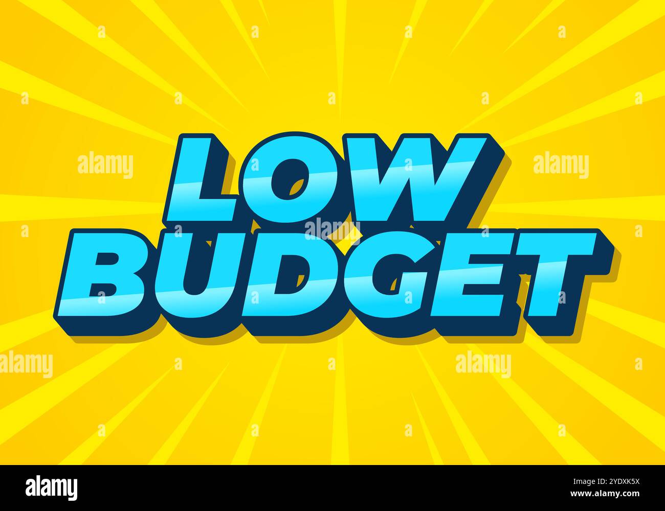 Low budget. text effect design in 3D style with good colors Stock ...