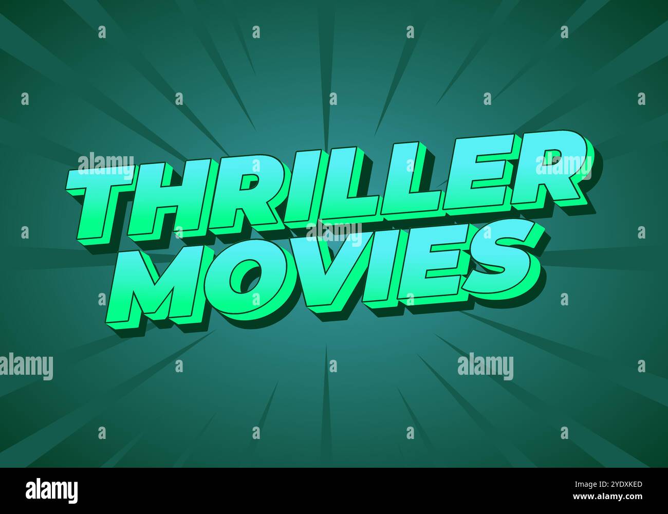 Thriller movies. Text effect design in modern colors and 3D style Stock ...