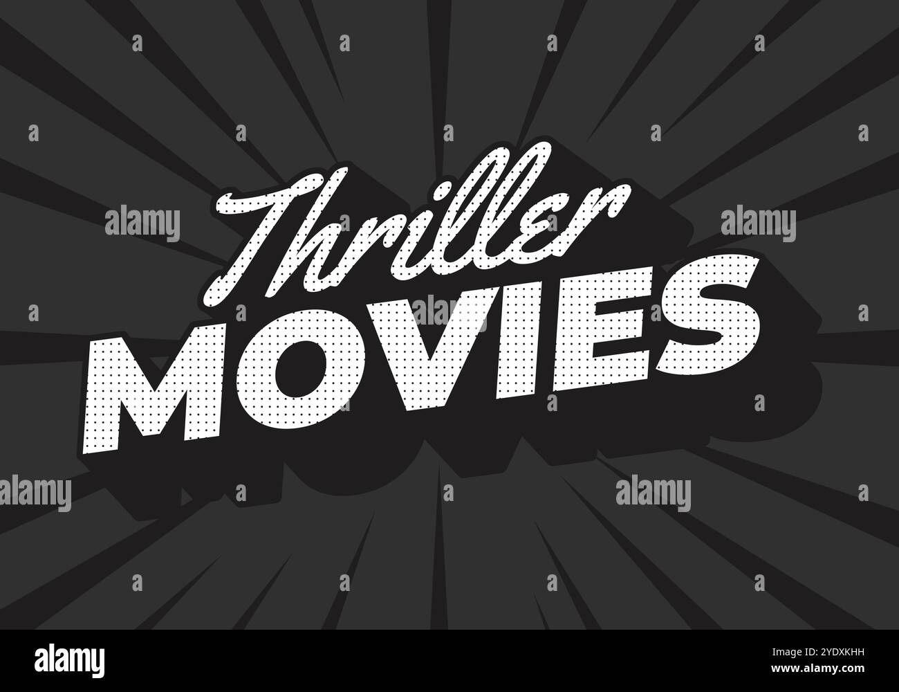 Thriller movies. Text effect design in modern colors and 3D style Stock ...