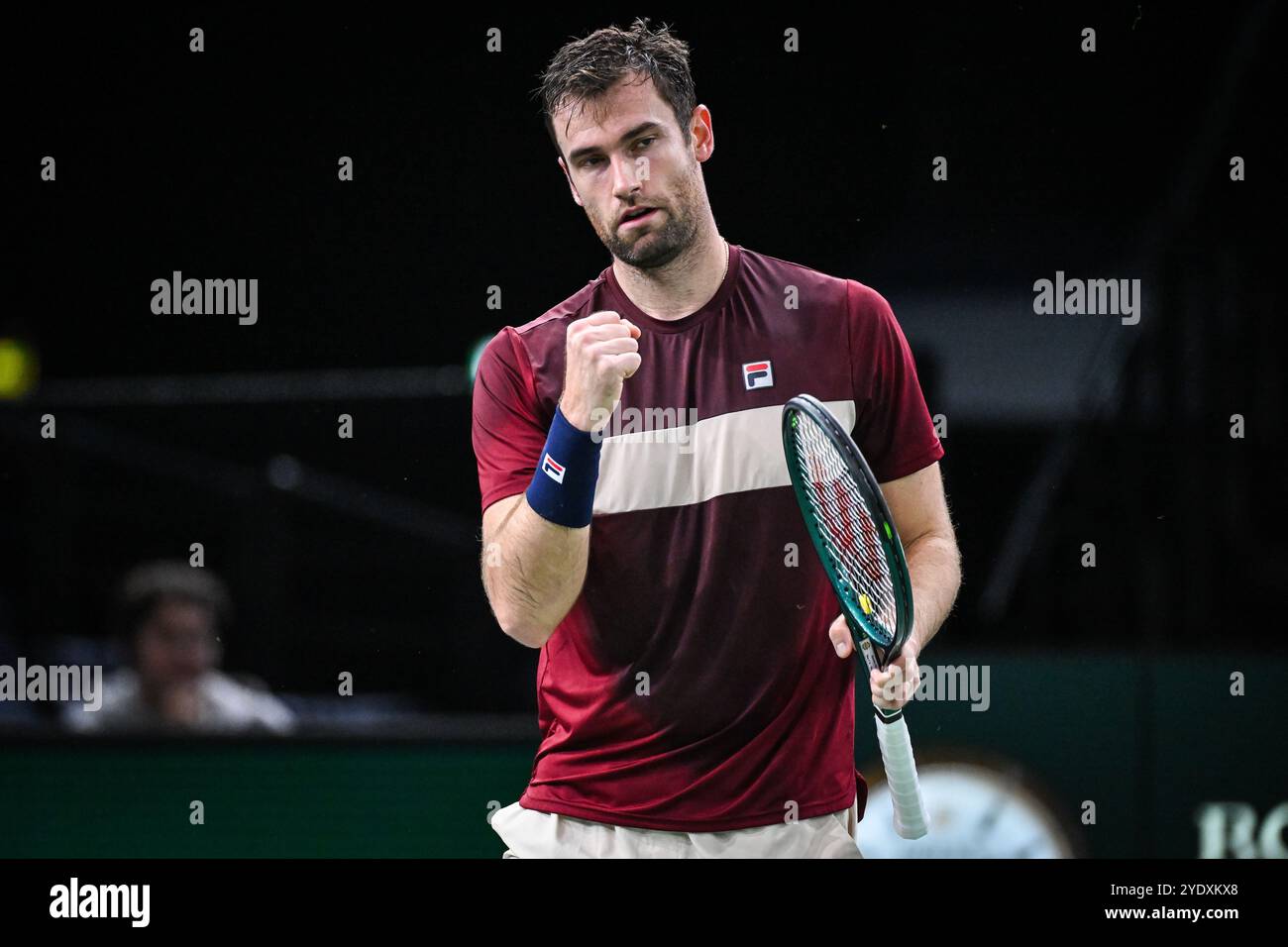 Quentin HALYS of France celebrates his point during the first day of ...