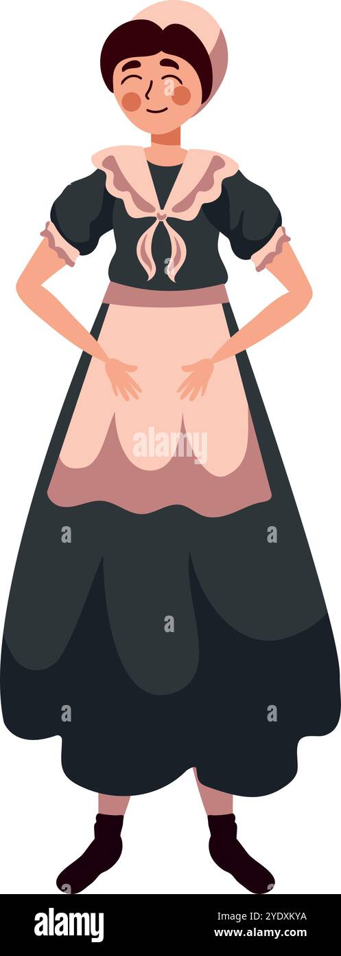 amish cute woman cartoon Stock Vector Image & Art - Alamy