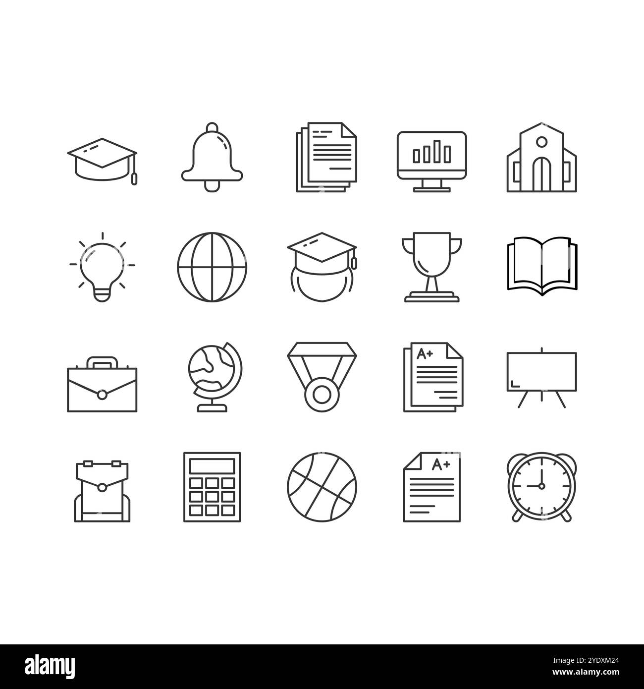 Video lesson icon outline hi-res stock photography and images - Alamy