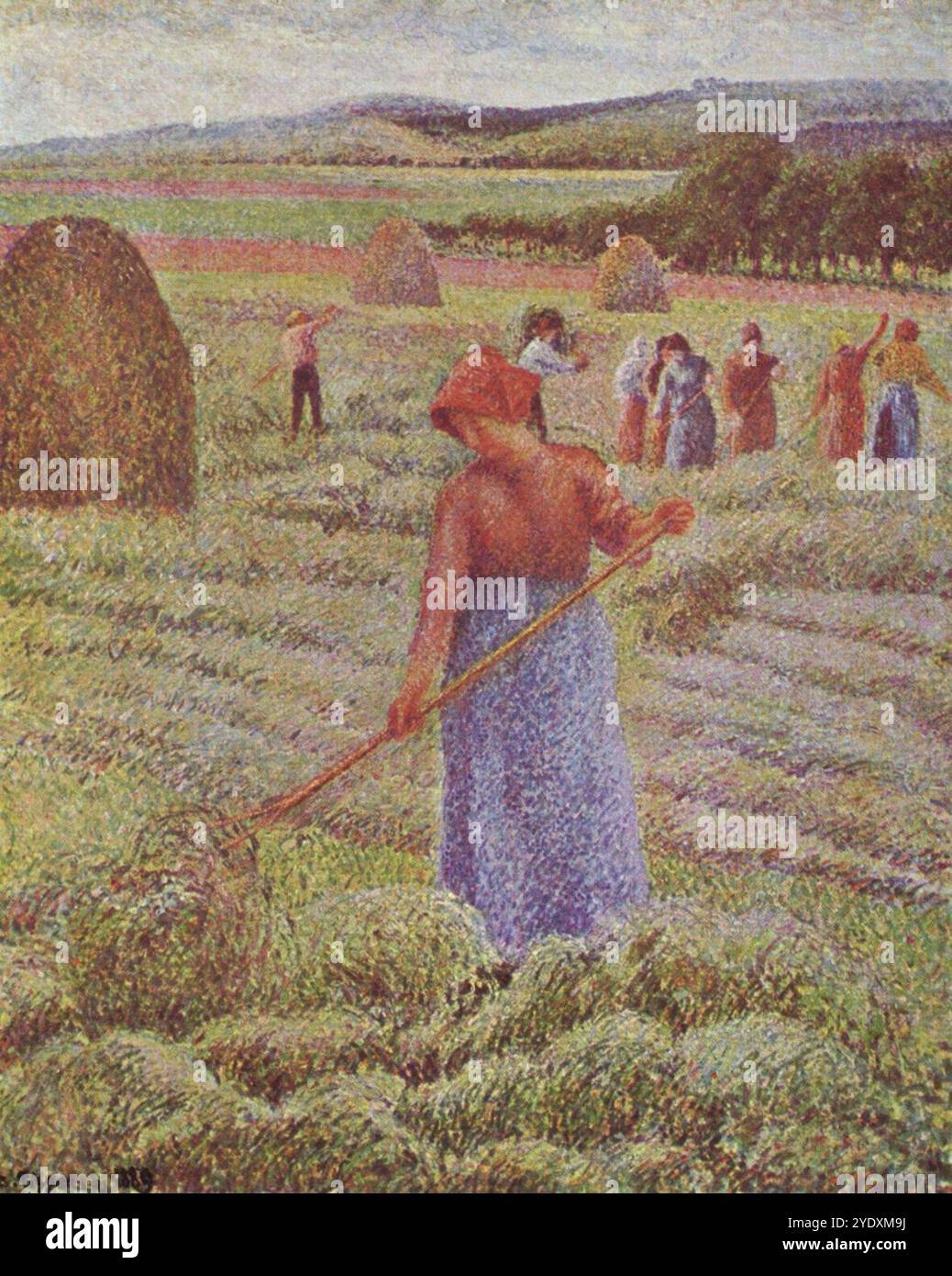 Peasant Girl Raking Hay at Èragny Camille pissarro Stock Photo - Alamy